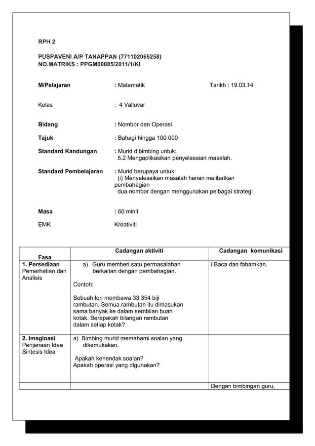 Rph 2 (19.03.14) minggu 2 | DOC