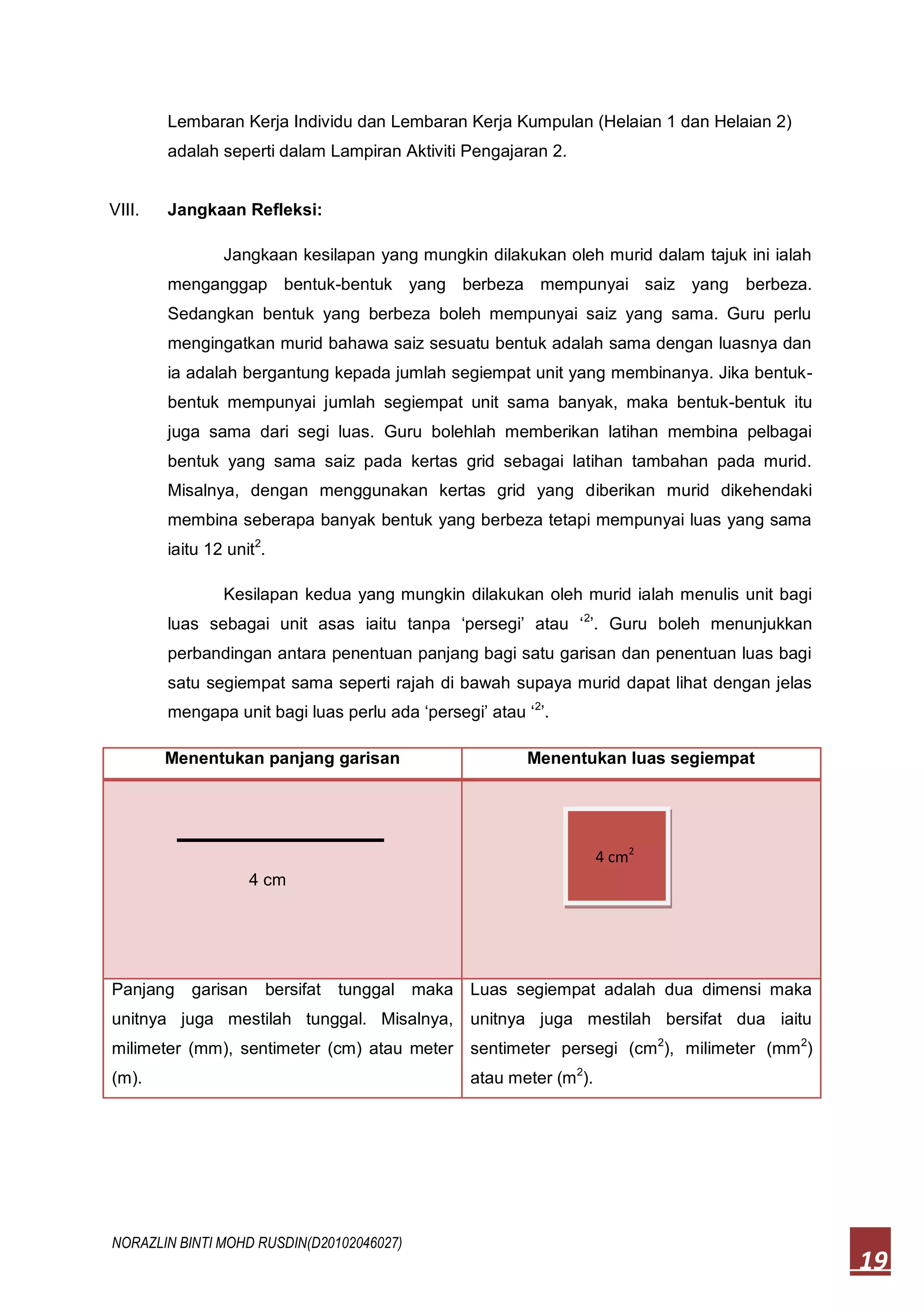 RPH bentuk dan ruang matematik sekolah rendah | PDF
