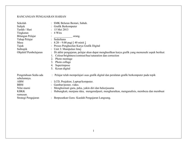 Rph berpusatkan guru | DOC