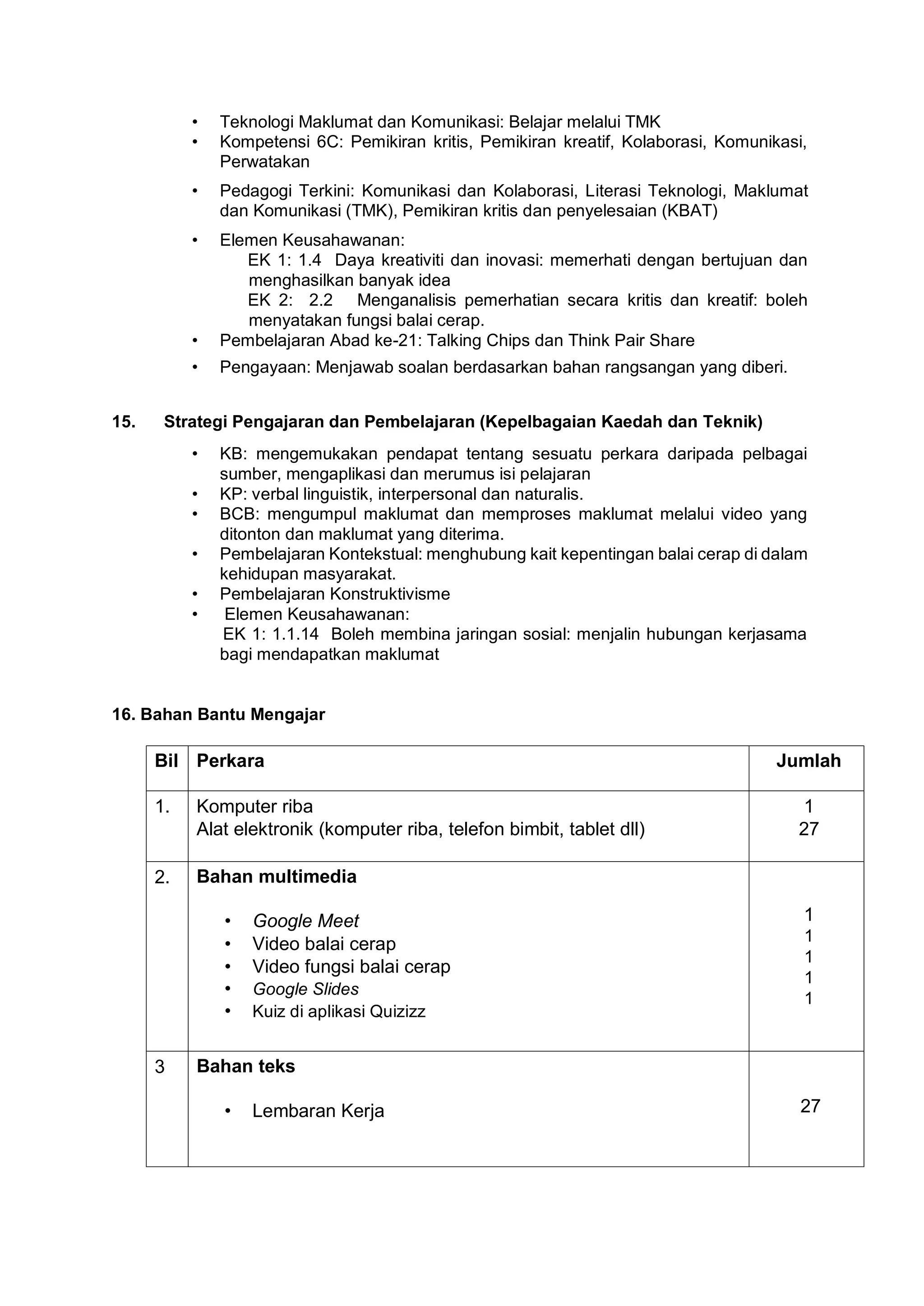 Contoh RPH BM Tahun 4 (PdPr) | PDF