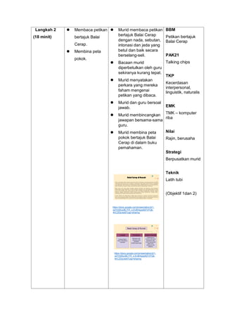 Contoh RPH BM Tahun 4 (PdPr) | PDF