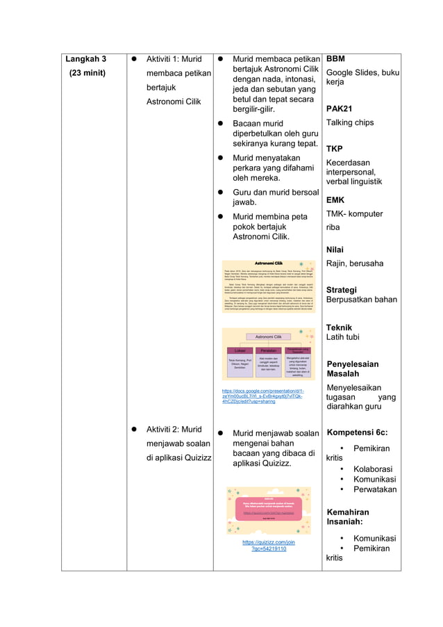 Contoh RPH BM Tahun 4 (PdPr) | PDF