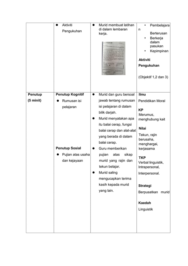 Contoh RPH BM Tahun 4 (PdPr) | PDF