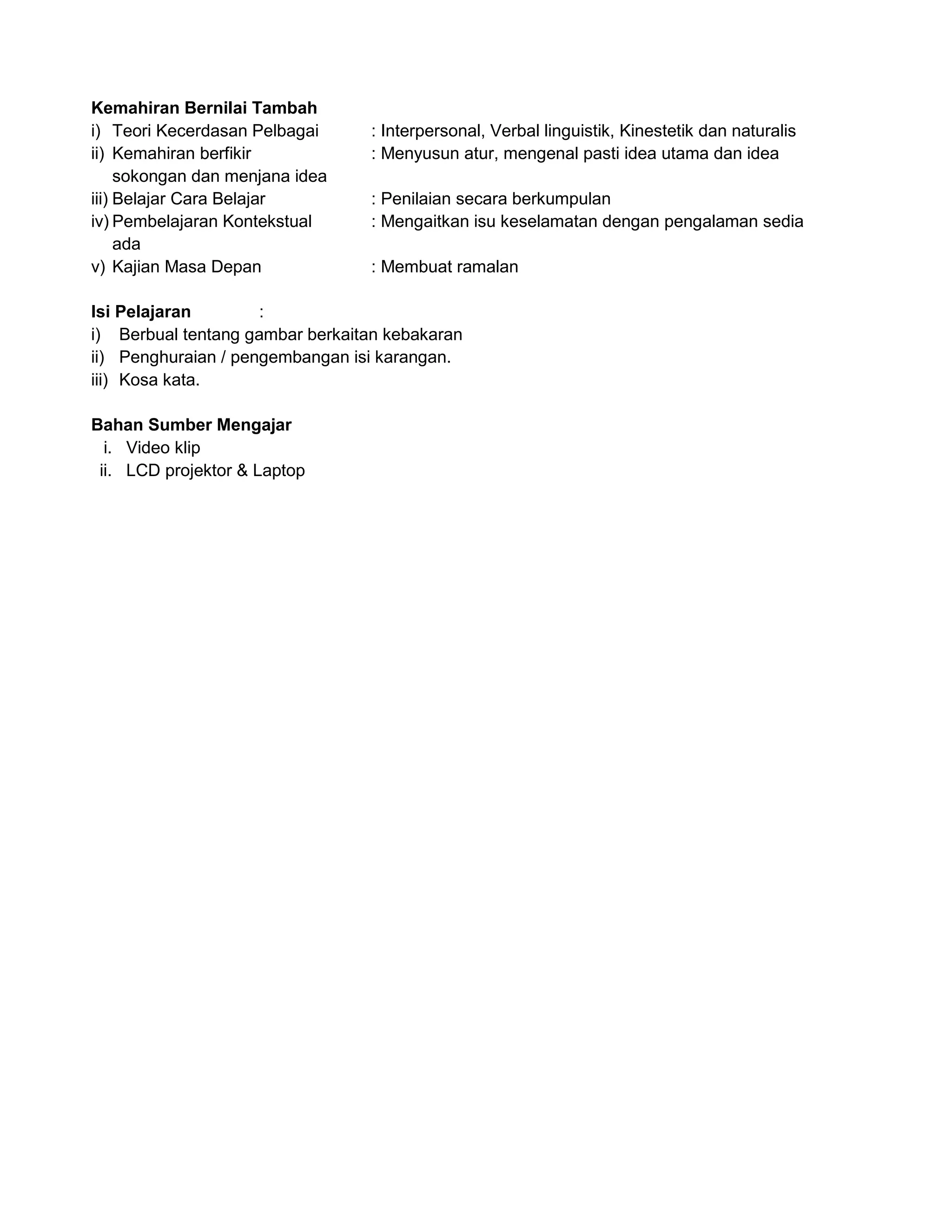 Rph bm tahun 4 dan refleksi | DOCX