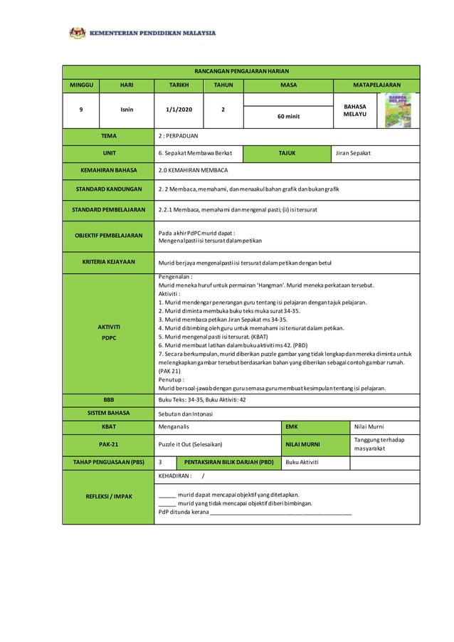 Rph bm thn 2 unit 6 (m9) | PDF