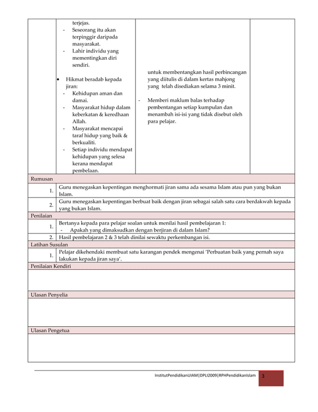 RPH: Menghayati Adab Berjiran | DOC