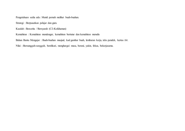 Rancangan Pengajaran Harian RPH Pendidikan Khas | DOCX