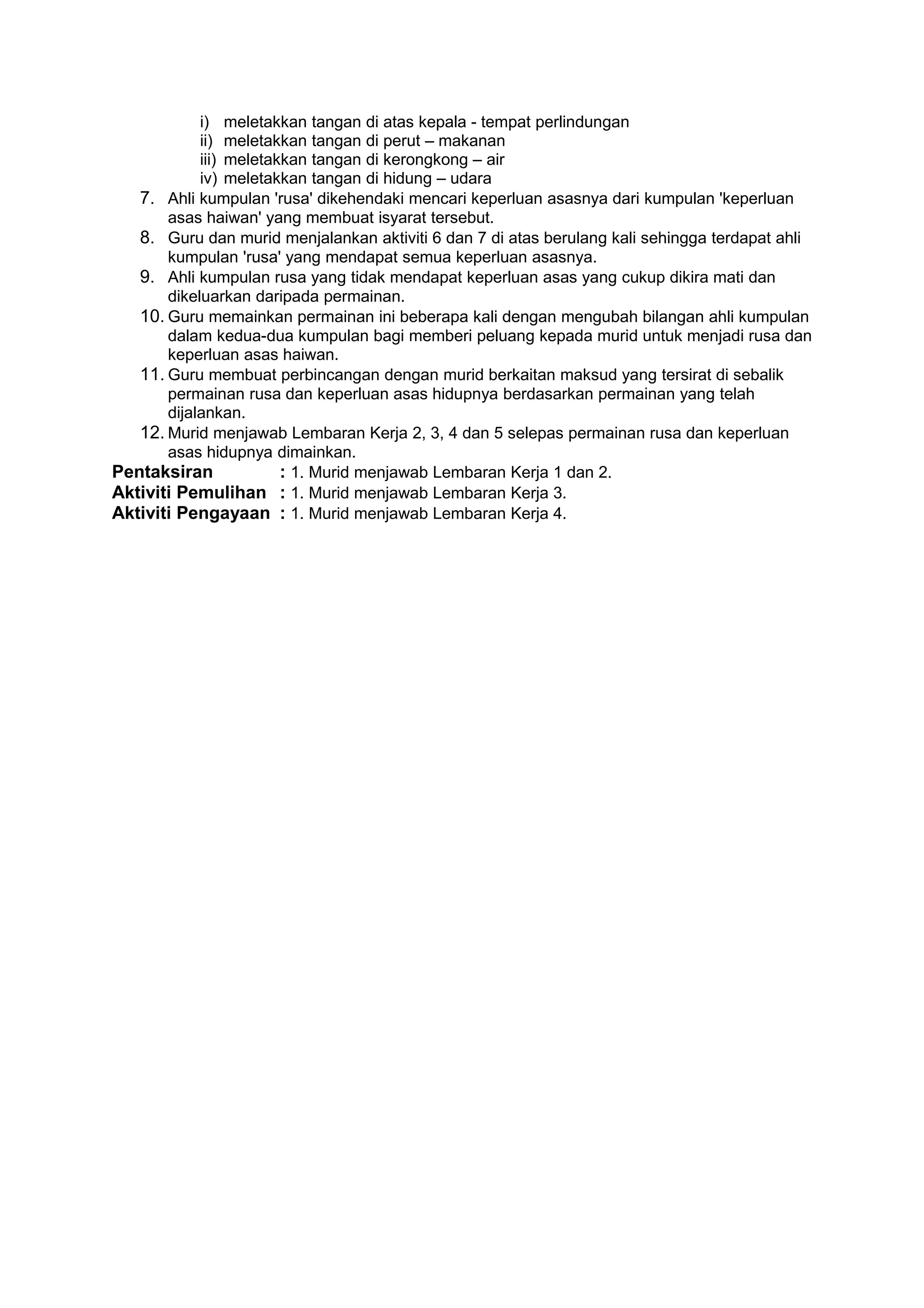 Rph dst hayat haiwan | DOC