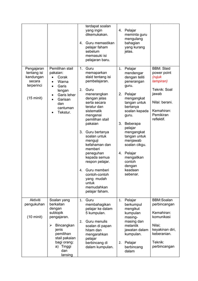 RPH Pendekatan Pengajaran Berteraskan Pelbagai Kecerdasan | PDF