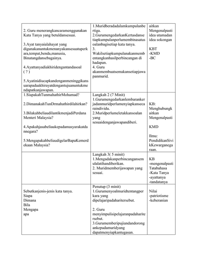 Rph kata tnya | DOCX