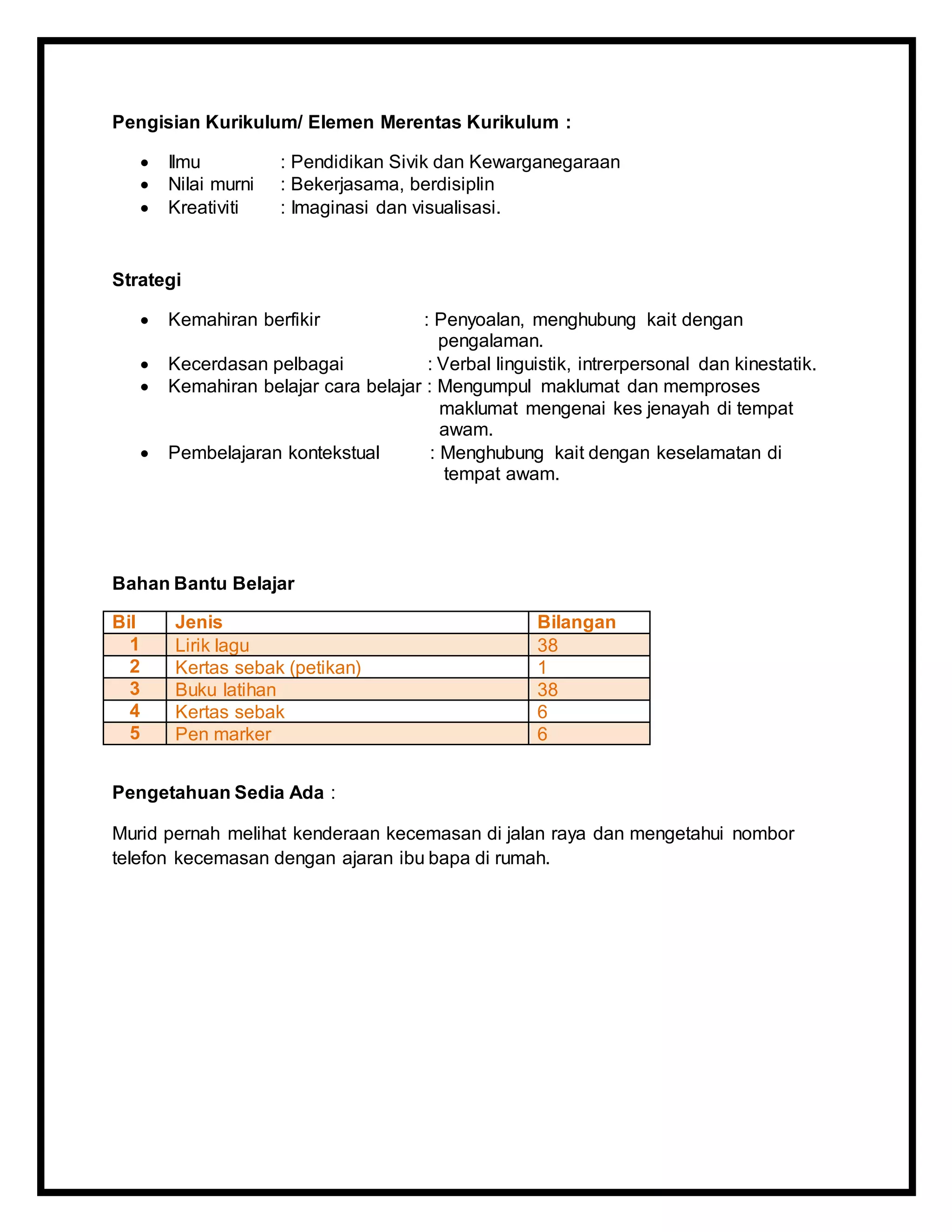 Rph kemahiran membaca & menulis | DOCX