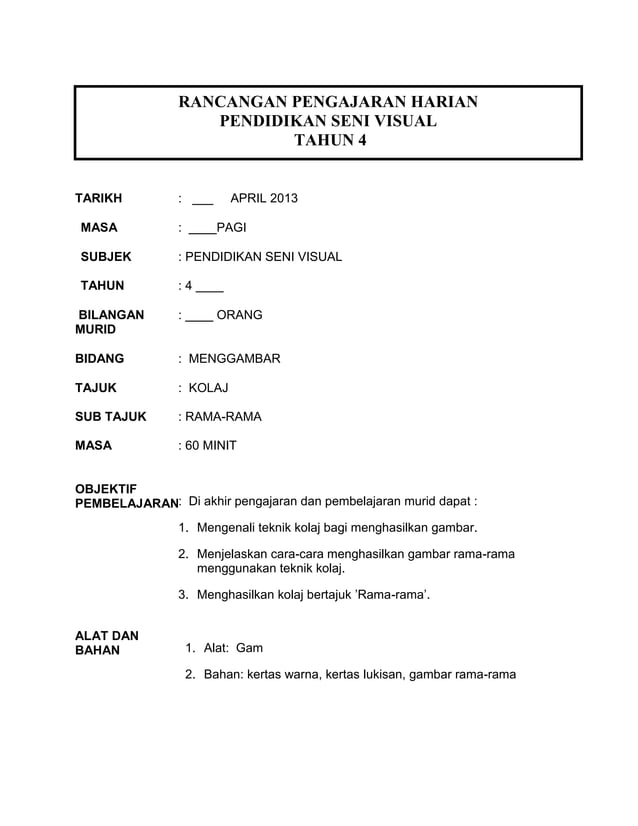 Rph kolaj rama-rama | DOCX