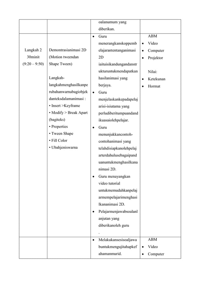 Rph kpd pengajaran langsung | PDF