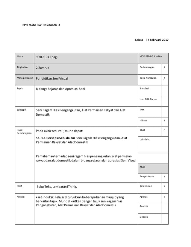 Rph kssm psv t2 | DOCX