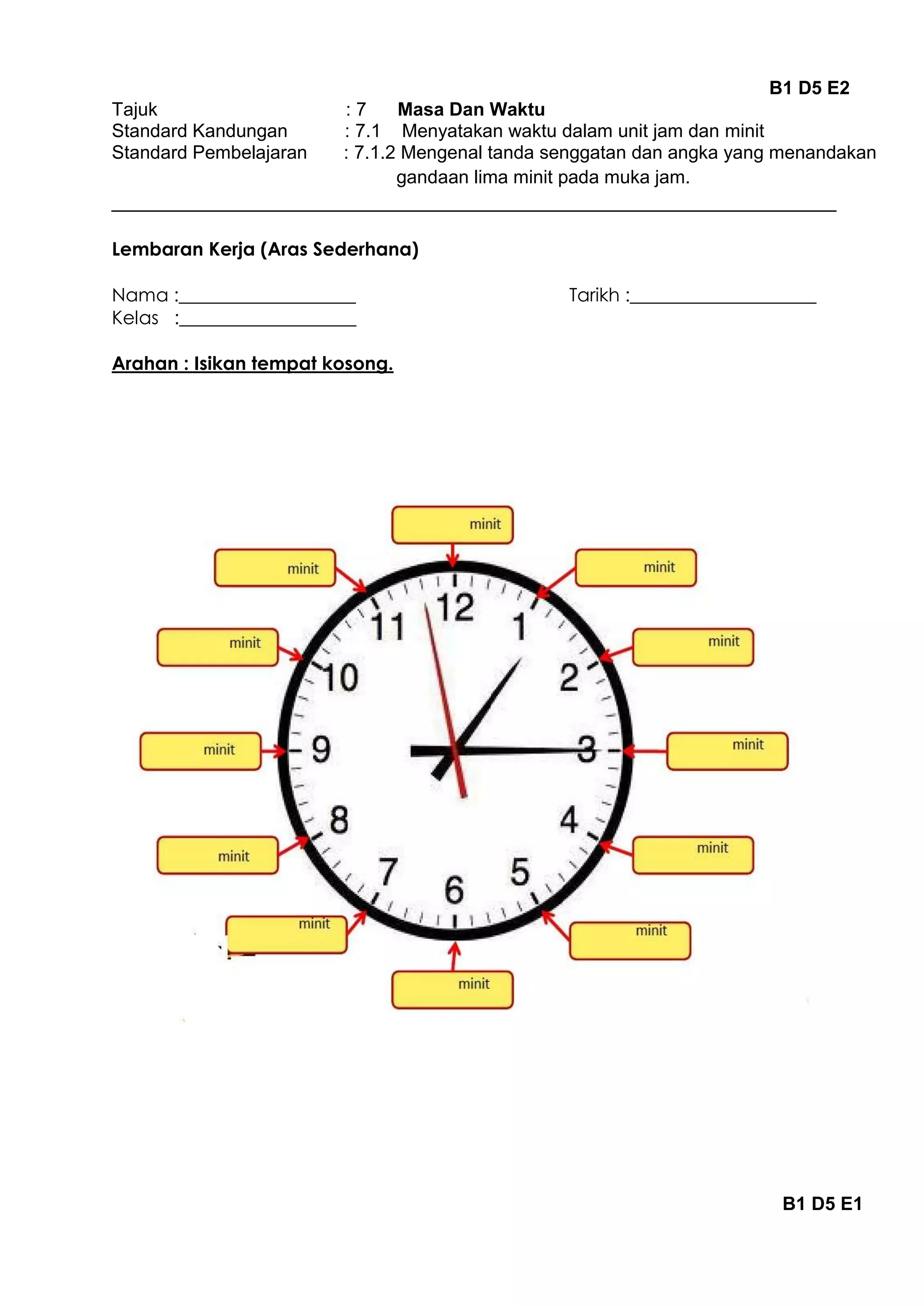 Rph masa dan waktu thn 4 | DOCX
