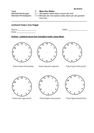 Rph masa dan waktu thn 4 | DOCX
