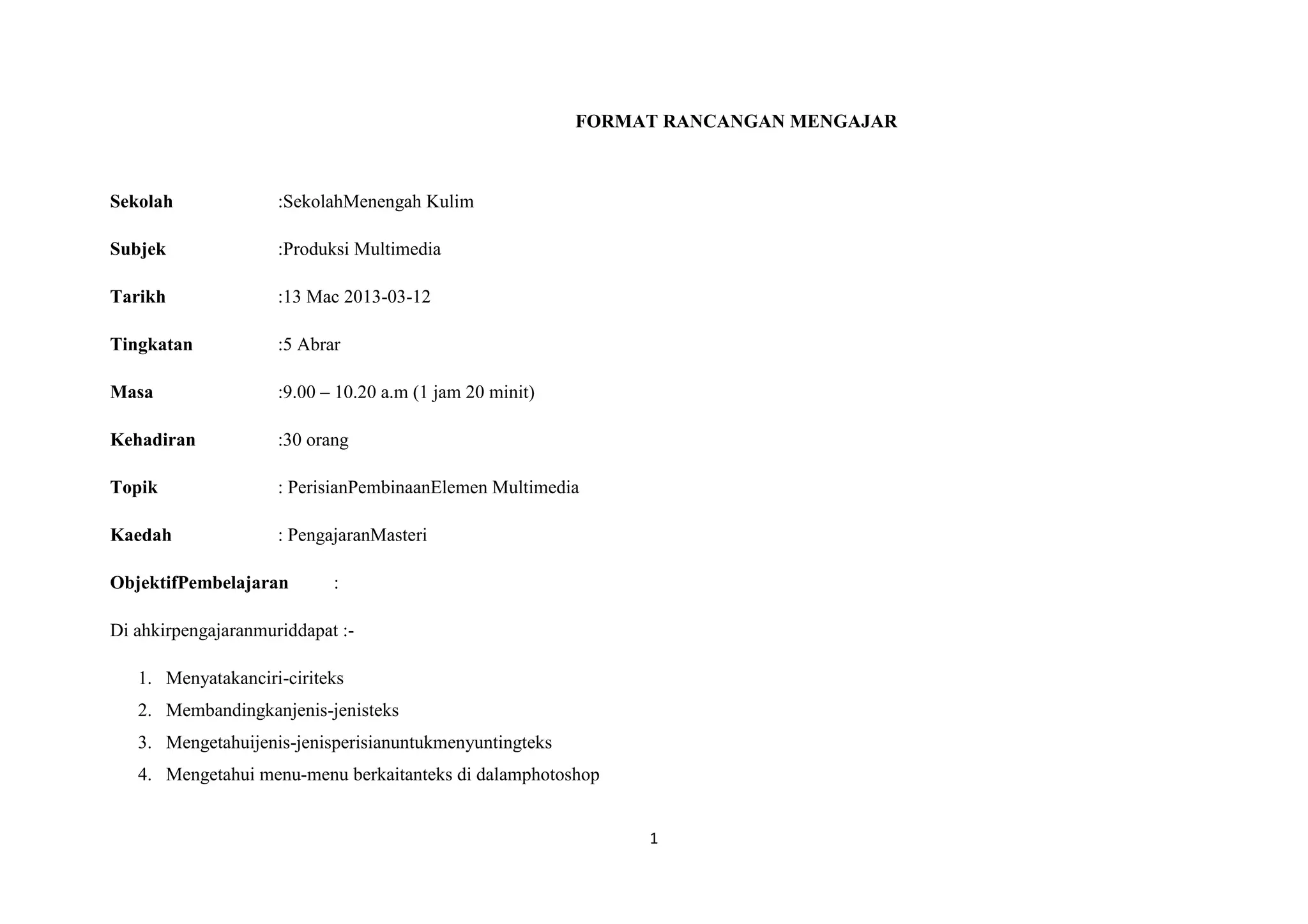 Rph masteri learning | DOCX