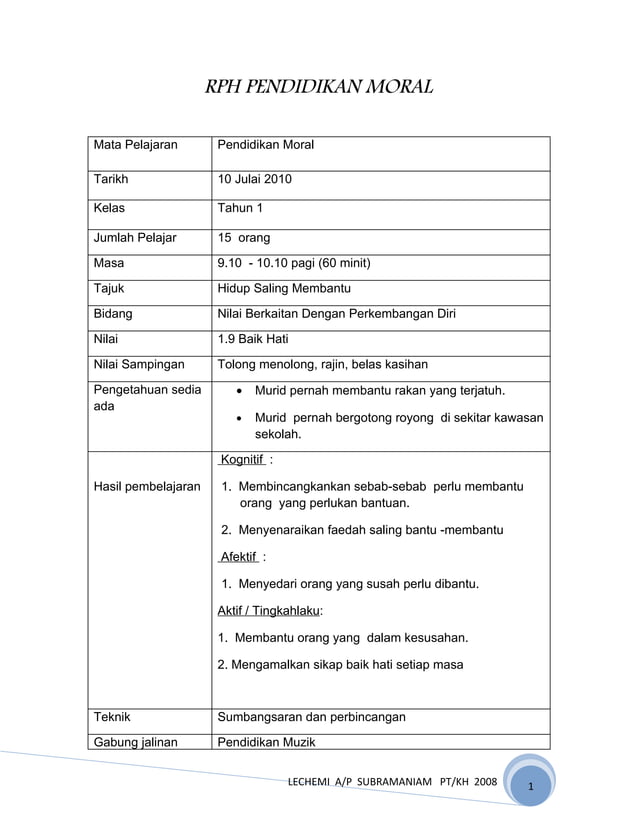 Rph moral sem 3 | DOC