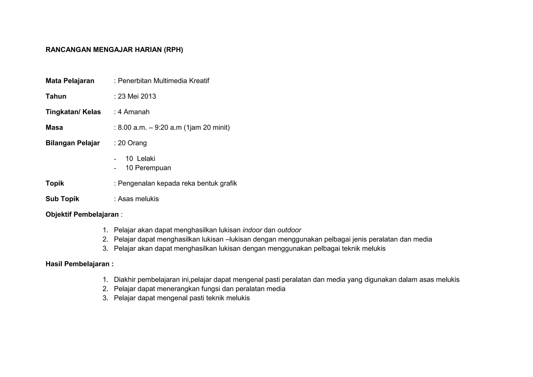 Rph penerbitan multimedia kreatif (masteri) | DOCX