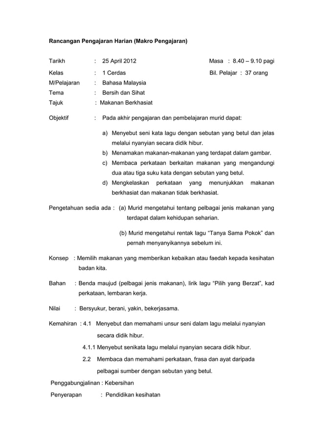 Rph pengajaran makro | PDF