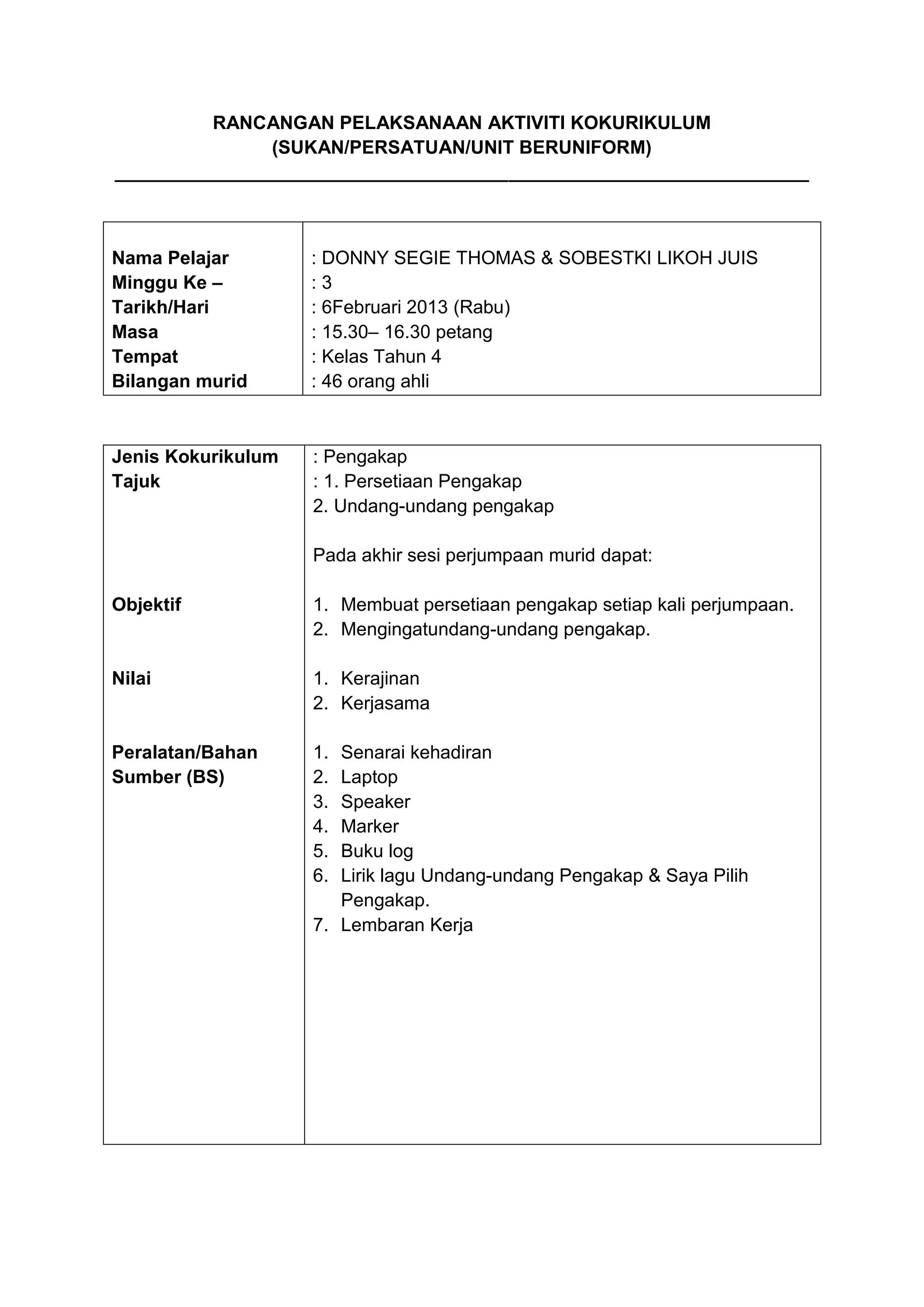 Rph pengakap m2 | DOCX