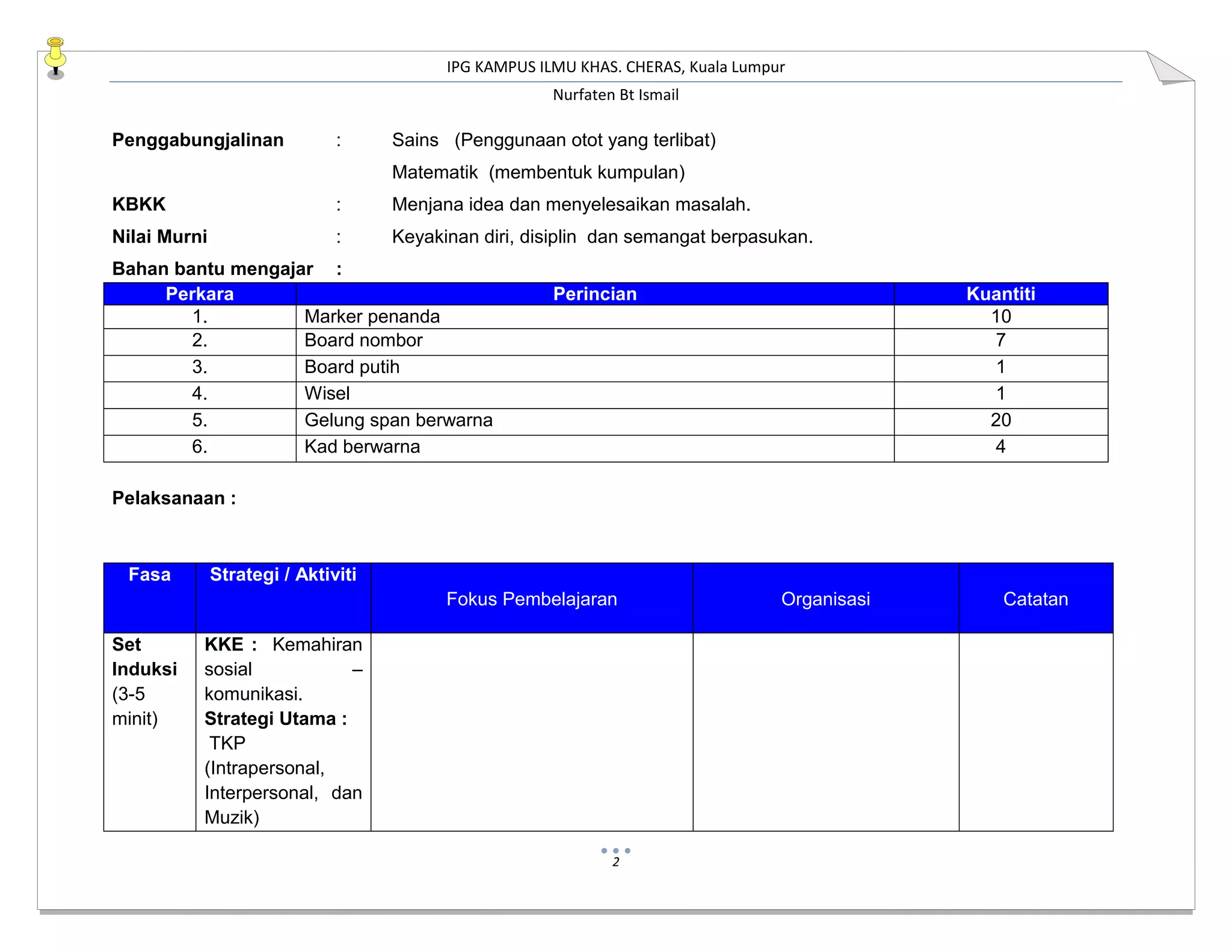 Rph pj t4 masa tndak bls 4 m | DOCX