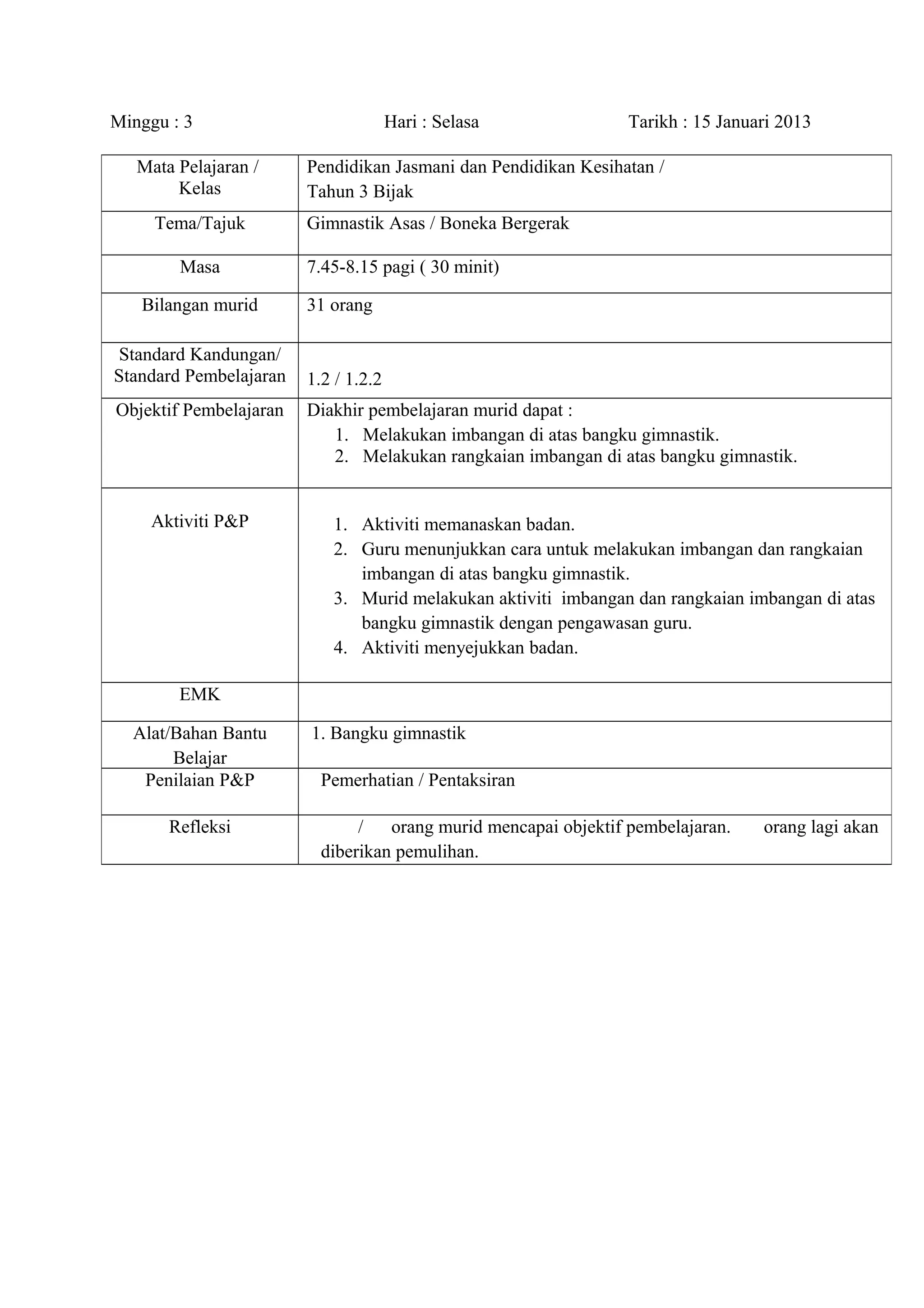 Rph pj tahun 3 | DOC