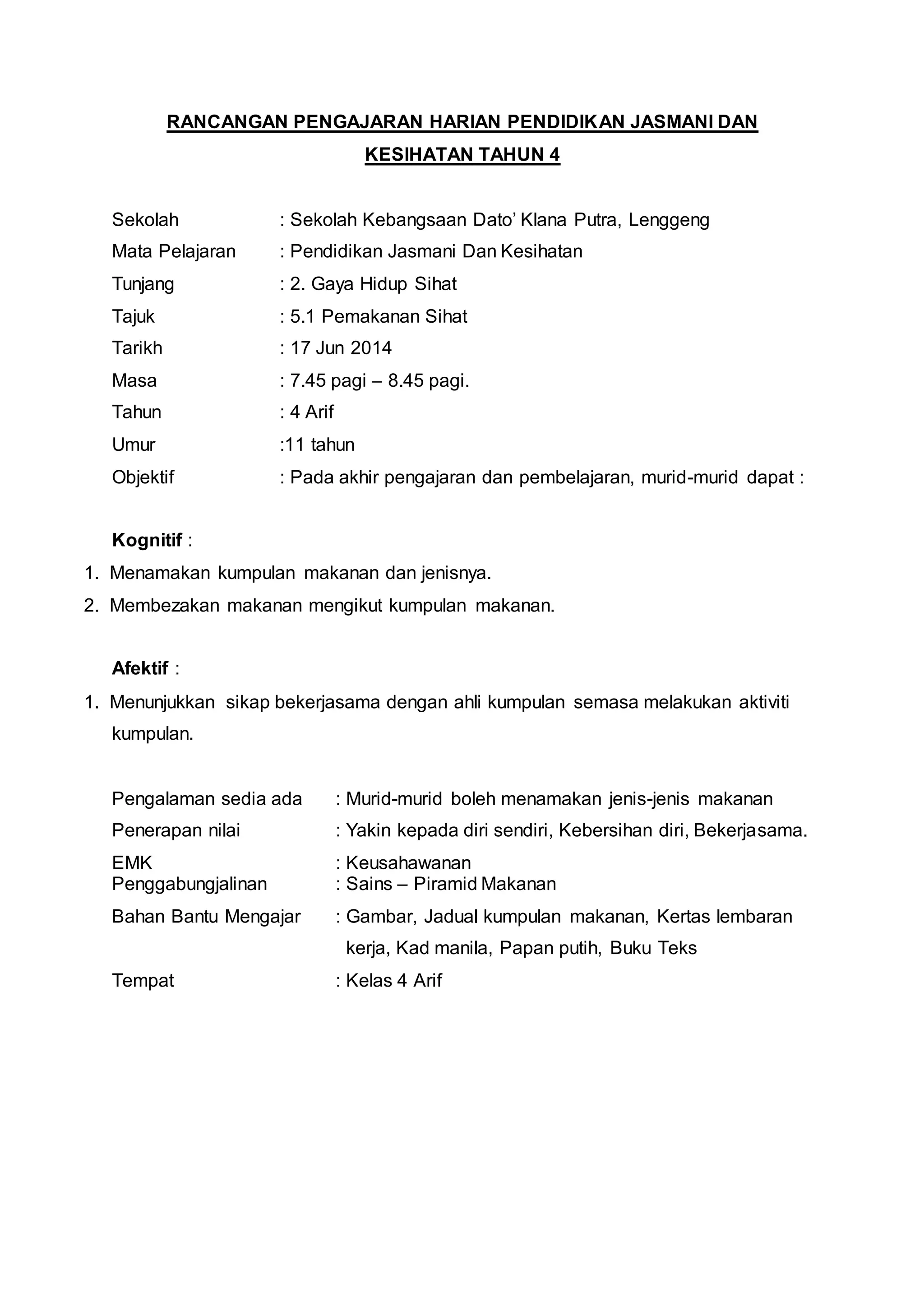Rph pj thn 4 | PDF
