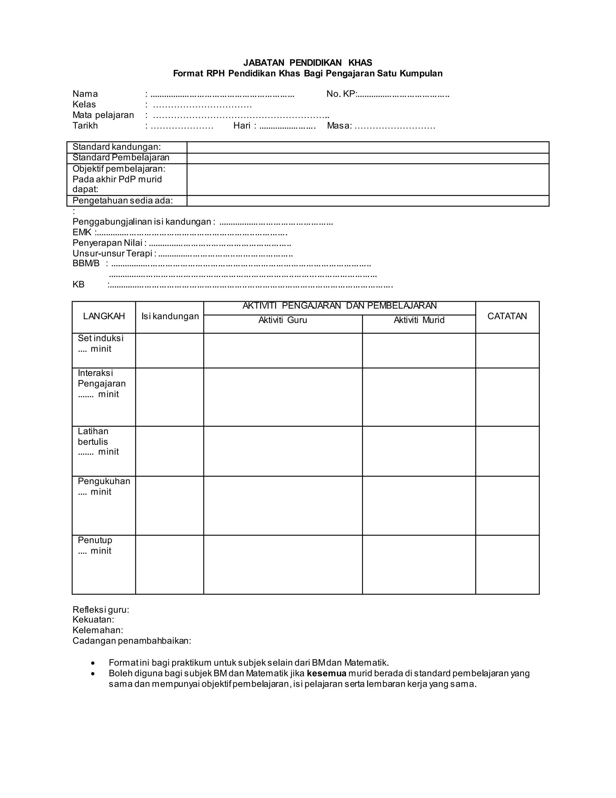 Rph pk 1 kumpulan (lengkap) (1) | DOCX