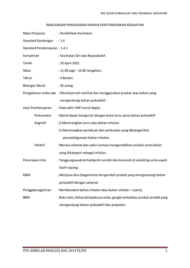 Rph pk tahun 5 | DOCX