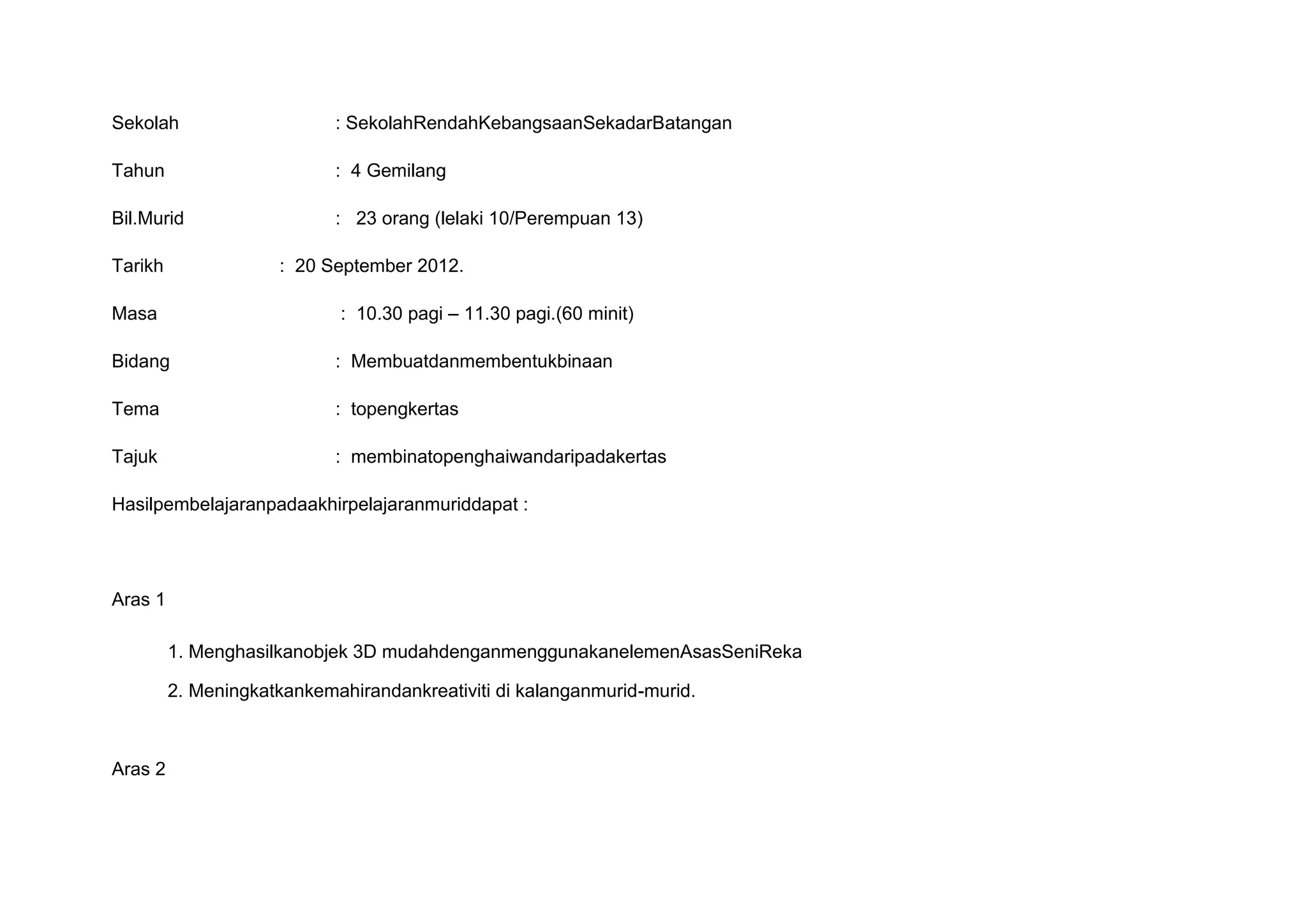 Contoh RPH Pnddkn Seni Visual | PPT