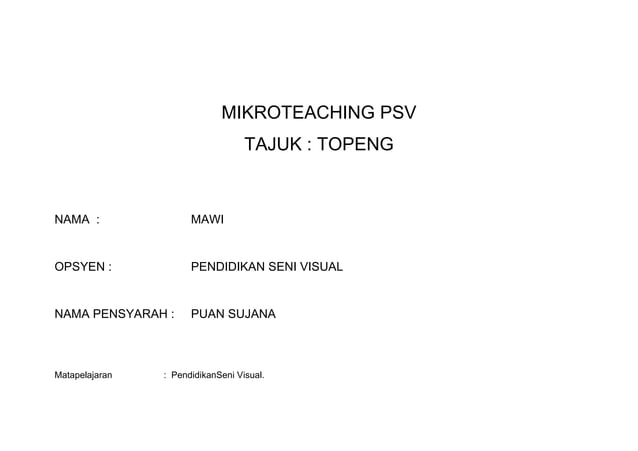 Contoh RPH Pnddkn Seni Visual | PPT