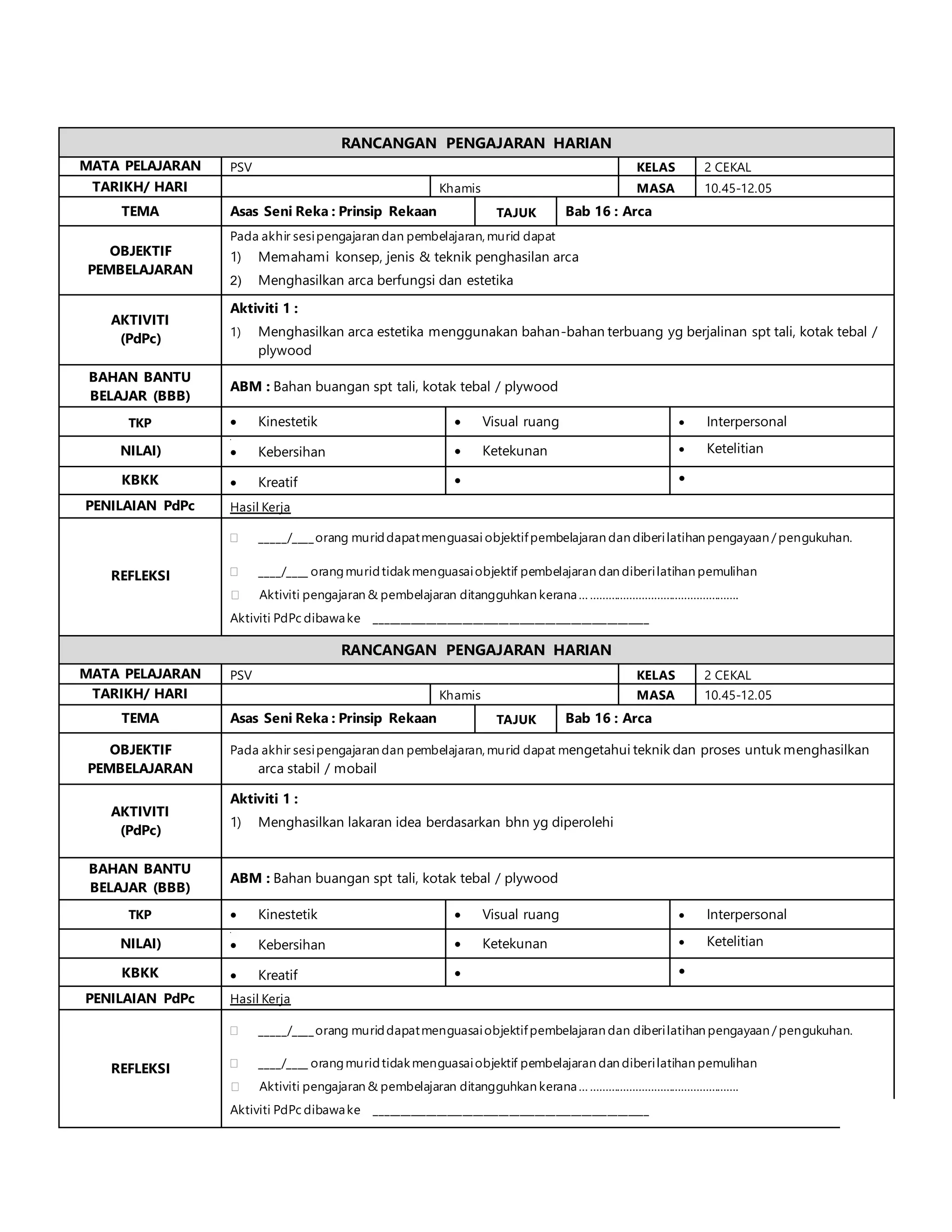Rph psv peralihan | DOCX