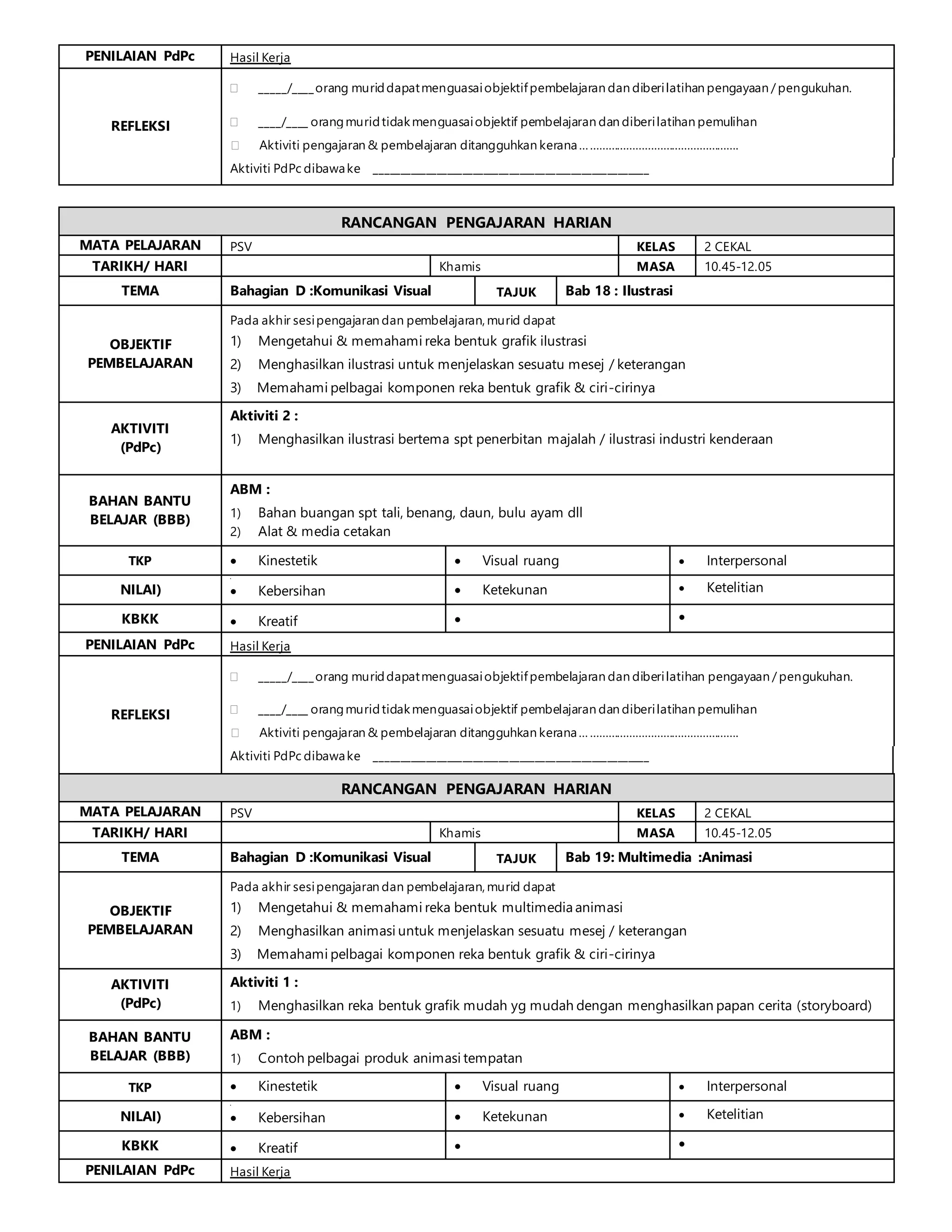 Rph psv peralihan | DOCX