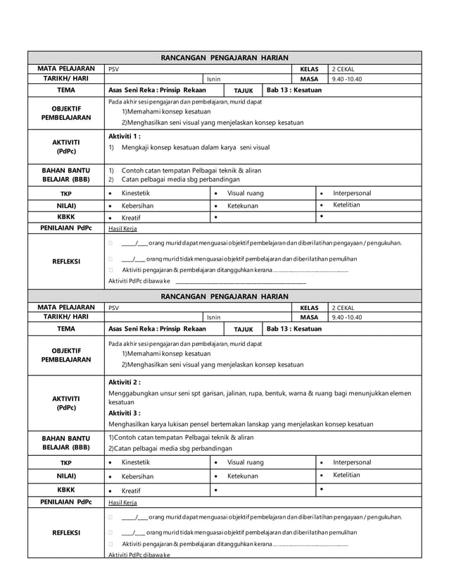 Rph psv peralihan | DOCX