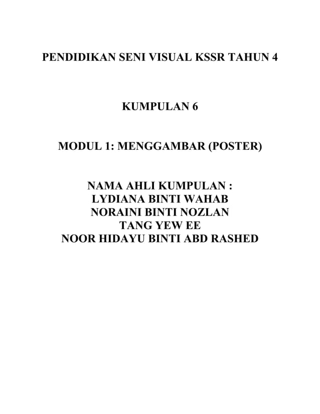 Rph psv tahun 4 poster | DOCX