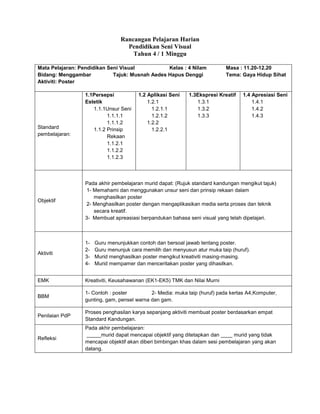 Rph psv tahun 4 poster | DOCX