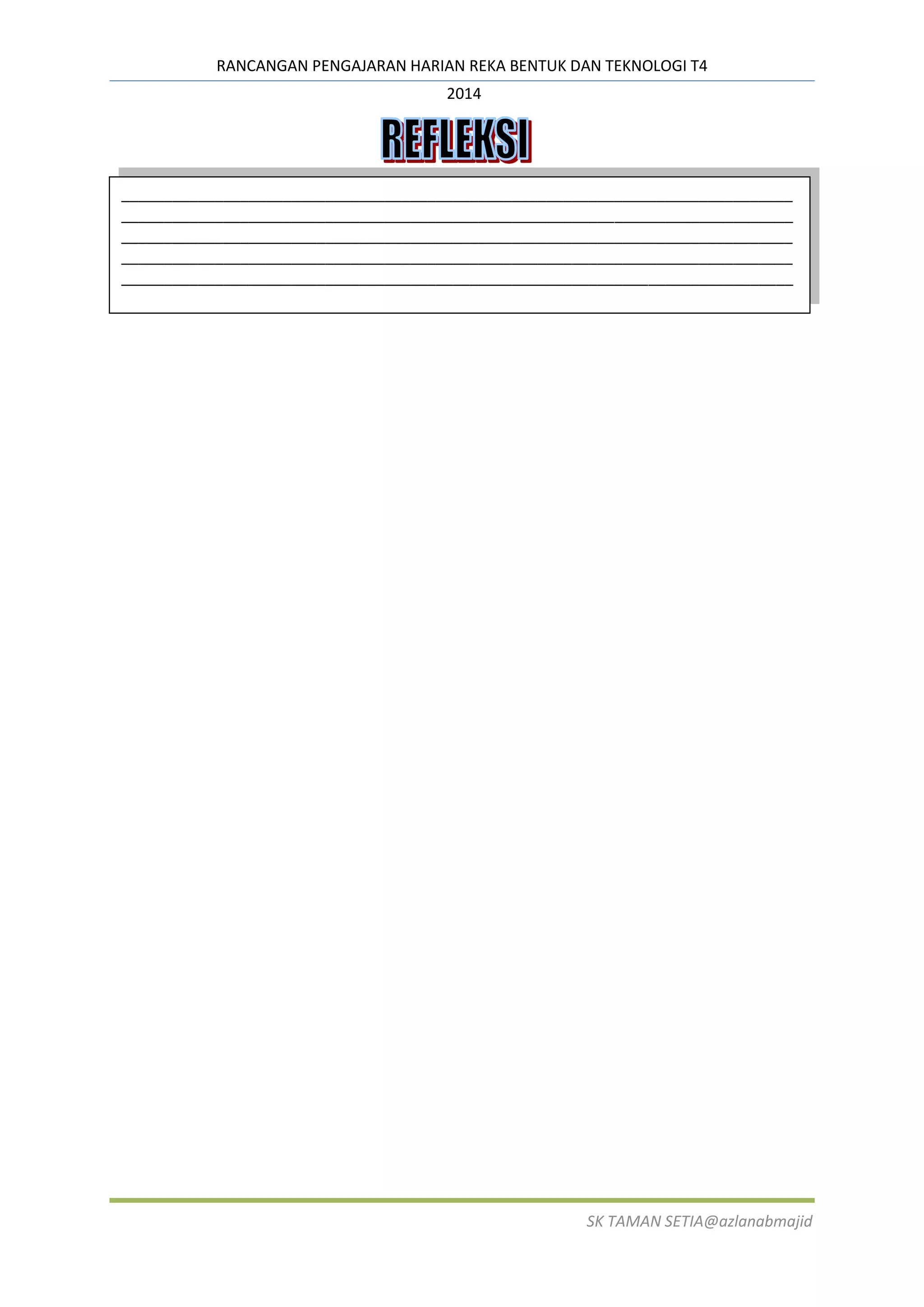 contoh Rph rbt tahun 4 | DOCX