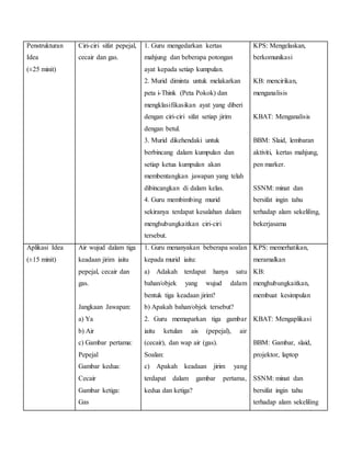 RPH Sains Tahun 5 Topik 9 - 9.1 Keadaan Jirim | DOCX