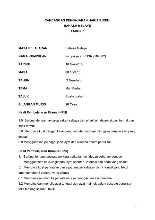 Rph tahun 3 | DOCX