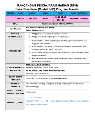 Rph transisi 21 23 februari 2021 | DOCX