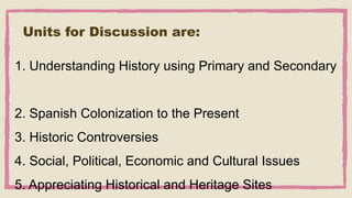 RPH UNIT Readings in Philippine History General Education | PPTX