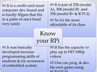 raspberry pi (generalised) | PPTX | Operating Systems | Computer ...