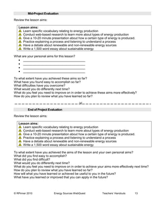 Energy Sources WebQuest | PDF | Power and Energy Industry | Industries