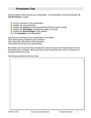 Energy Sources WebQuest | PDF | Power and Energy Industry | Industries