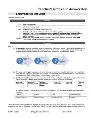 Energy Sources WebQuest | PDF | Power and Energy Industry | Industries
