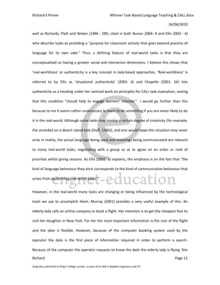 Task based language teaching & Computer-aided language learning | PDF | Homework and Study ...