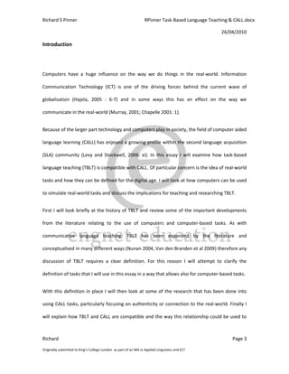 Task based language teaching & Computer-aided language learning | PDF ...