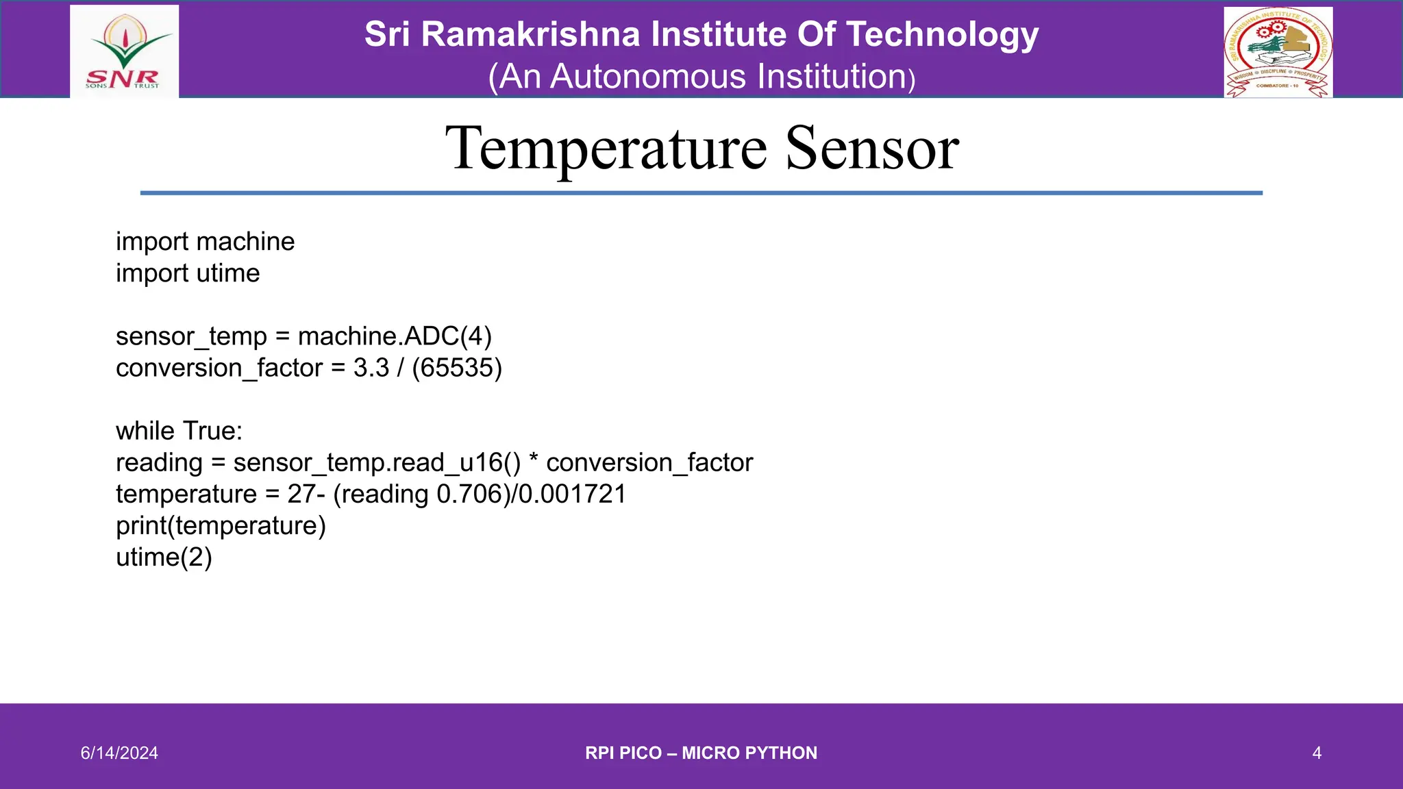 rpi PICO micro python - SENSORS interfacing | PPT rpi PICO micro python - SENSORS interfacing | PPT