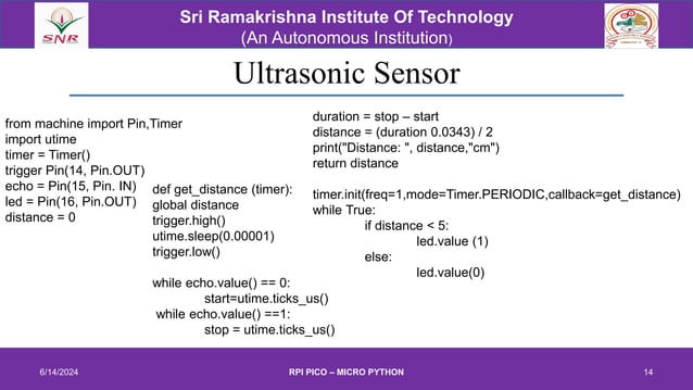 rpi PICO micro python - SENSORS interfacing | PPT